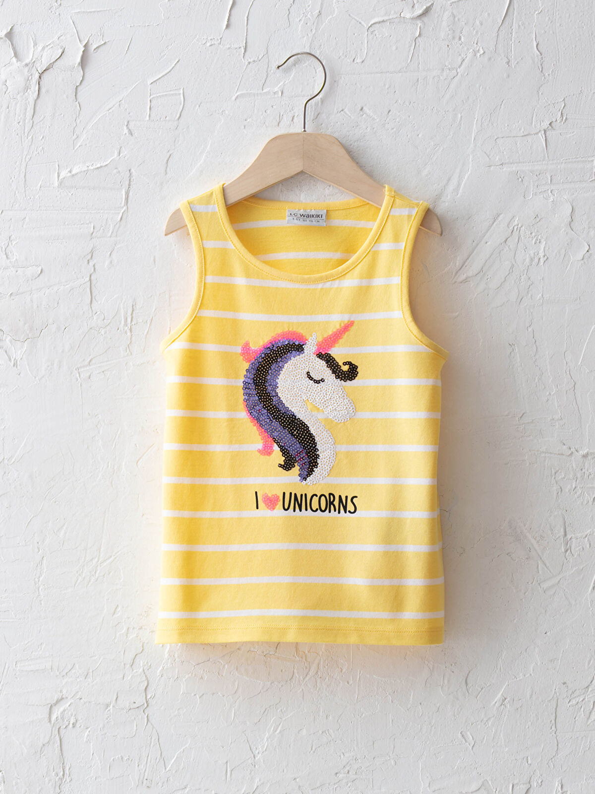 Bisiklet Yaka Çizgili Pul İşlemeli Kız Çocuk Atlet