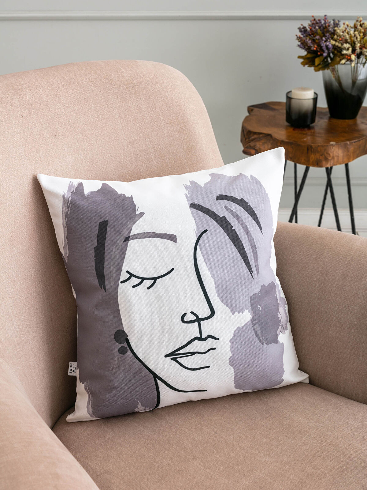 Baskılı Kırlent Kılıfı 45x45 Cm