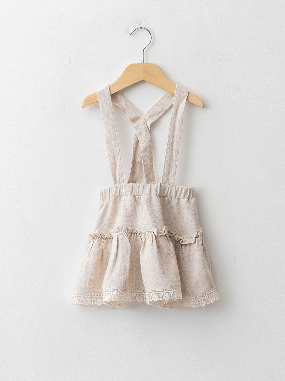 Beli Lastikli Dantel Detaylı Gabardin Kız Bebek Etek Beli Lastikli Dantel Detaylı Gabardin Kız Bebek Etek