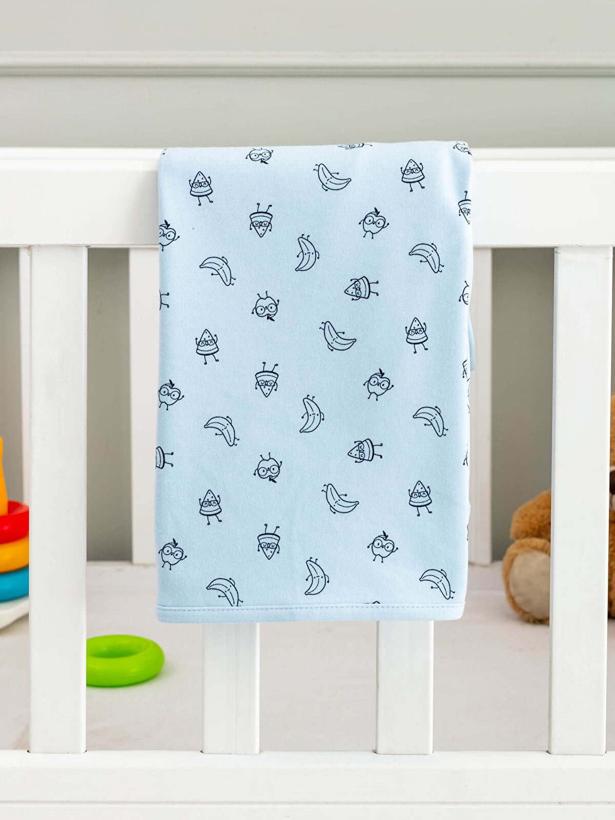 Desenli Pamuklu Bebek Battaniye