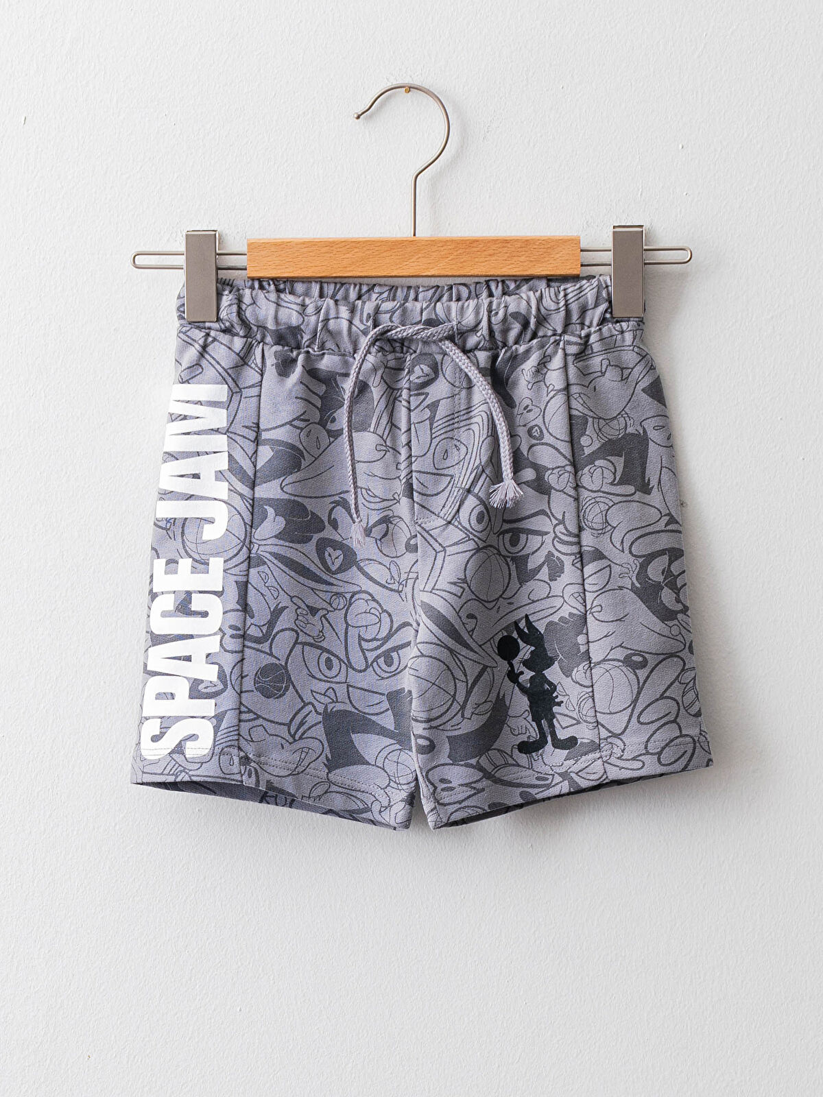 Beli Lastikli Space Jam Baskılı Erkek Bebek Şort