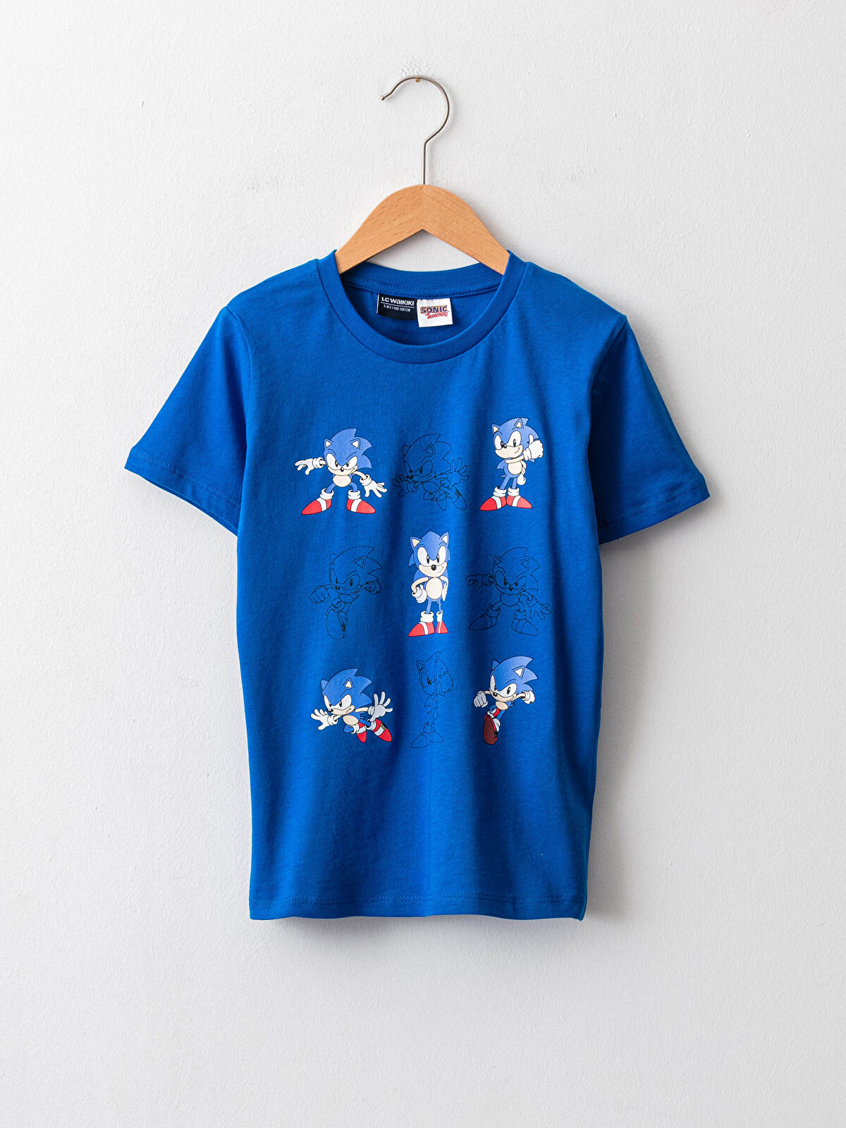 Bisiklet Yaka Sonic the Hedgehog Baskılı Kısa Kollu Pamuklu Erkek Çocuk Tişört Bisiklet Yaka Sonic the Hedgehog Baskılı Kısa Kollu Pamuklu Erkek Çocuk Tişört
