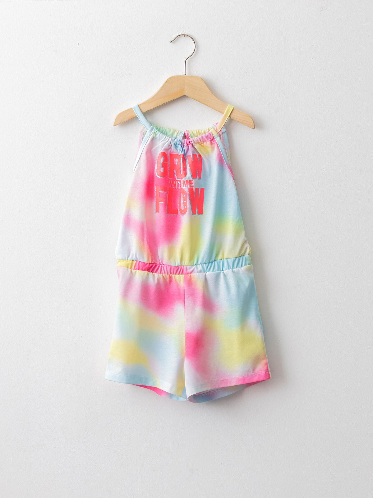 Baskılı Batik Desenli Askılı Kız Çocuk Tulum