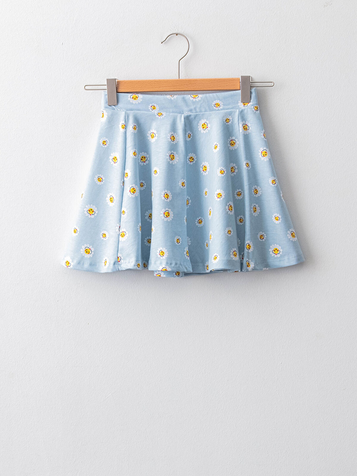 Beli Lastikli Desenli Kız Çocuk Kloş Etek