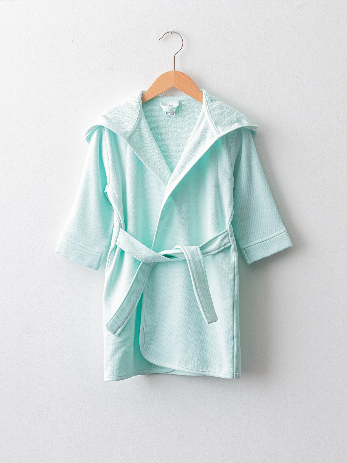 Kapüşonlu Uzun Kollu Erkek Bebek Bornoz