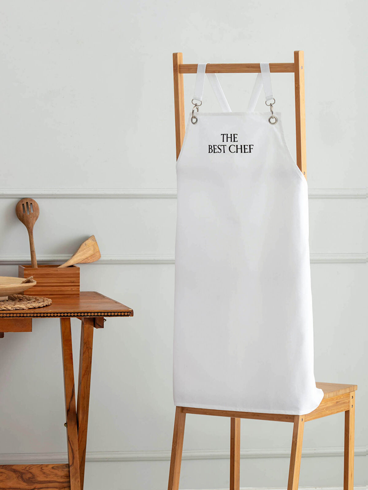 Slogan Baskılı Gabardin Mutfak Önlüğü