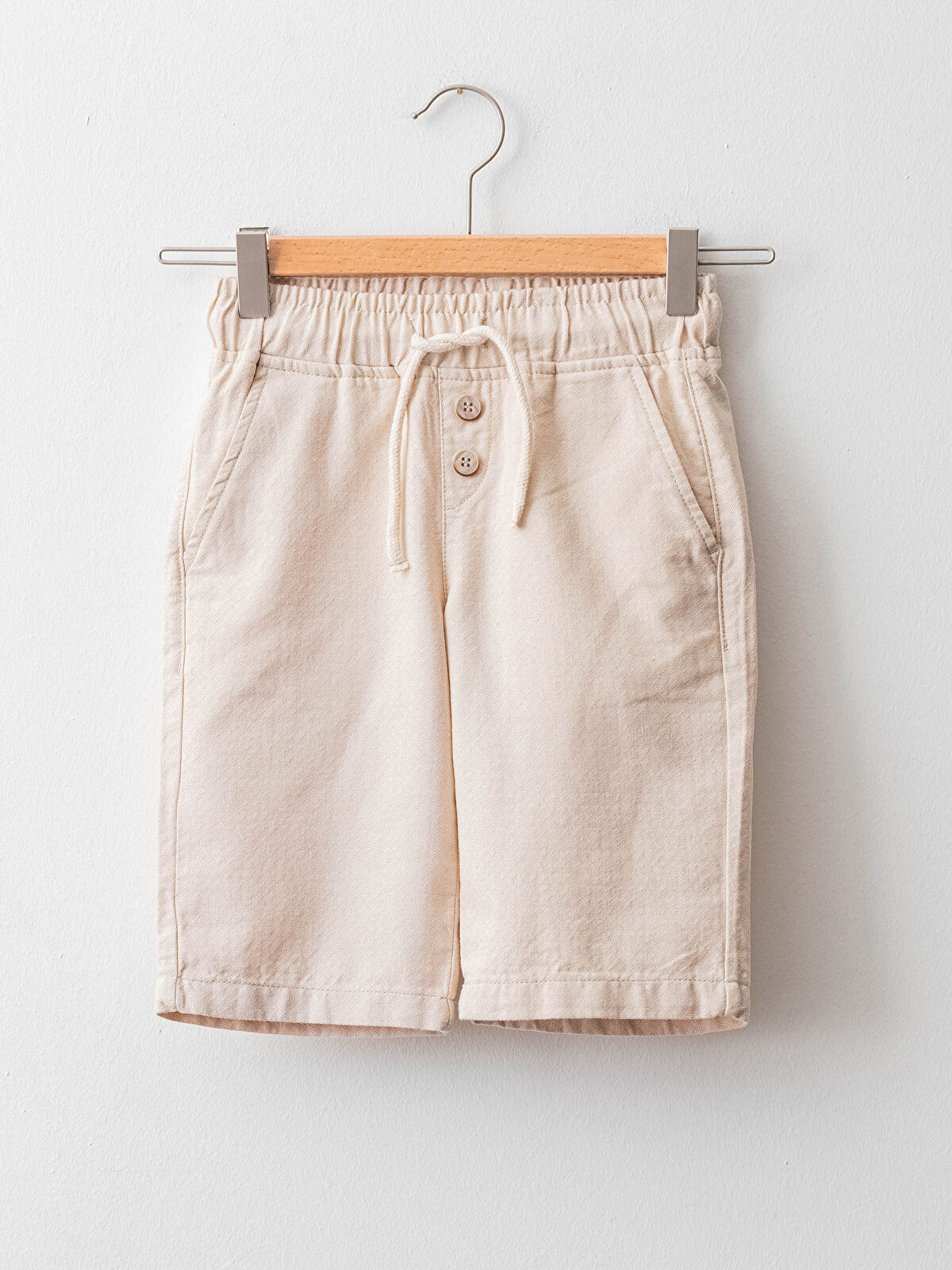 Beli Lastikli Kendinden Desenli Erkek Çocuk Şort