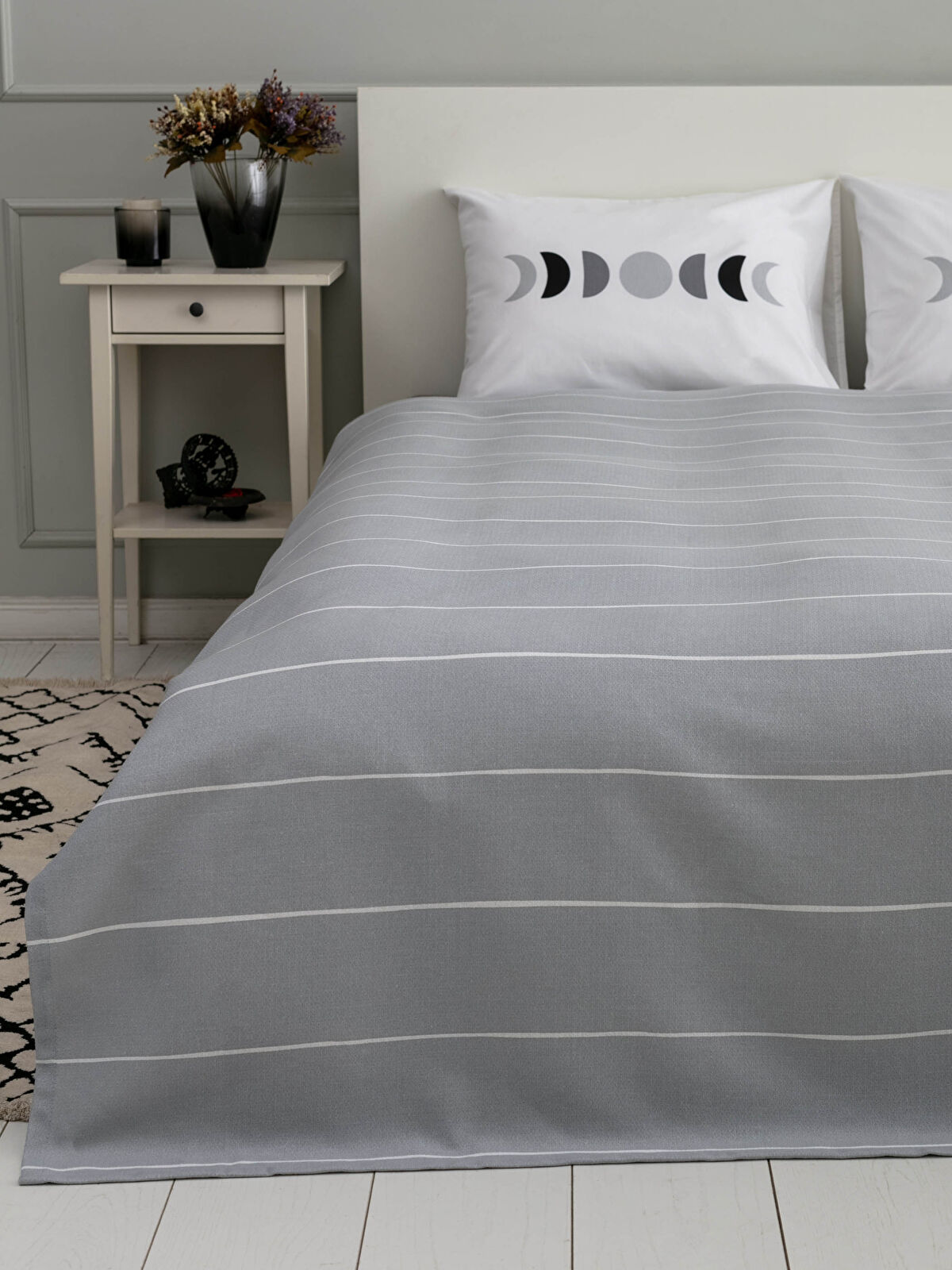 Çift Kişilik Çizgili Pamuklu Pike Takımı