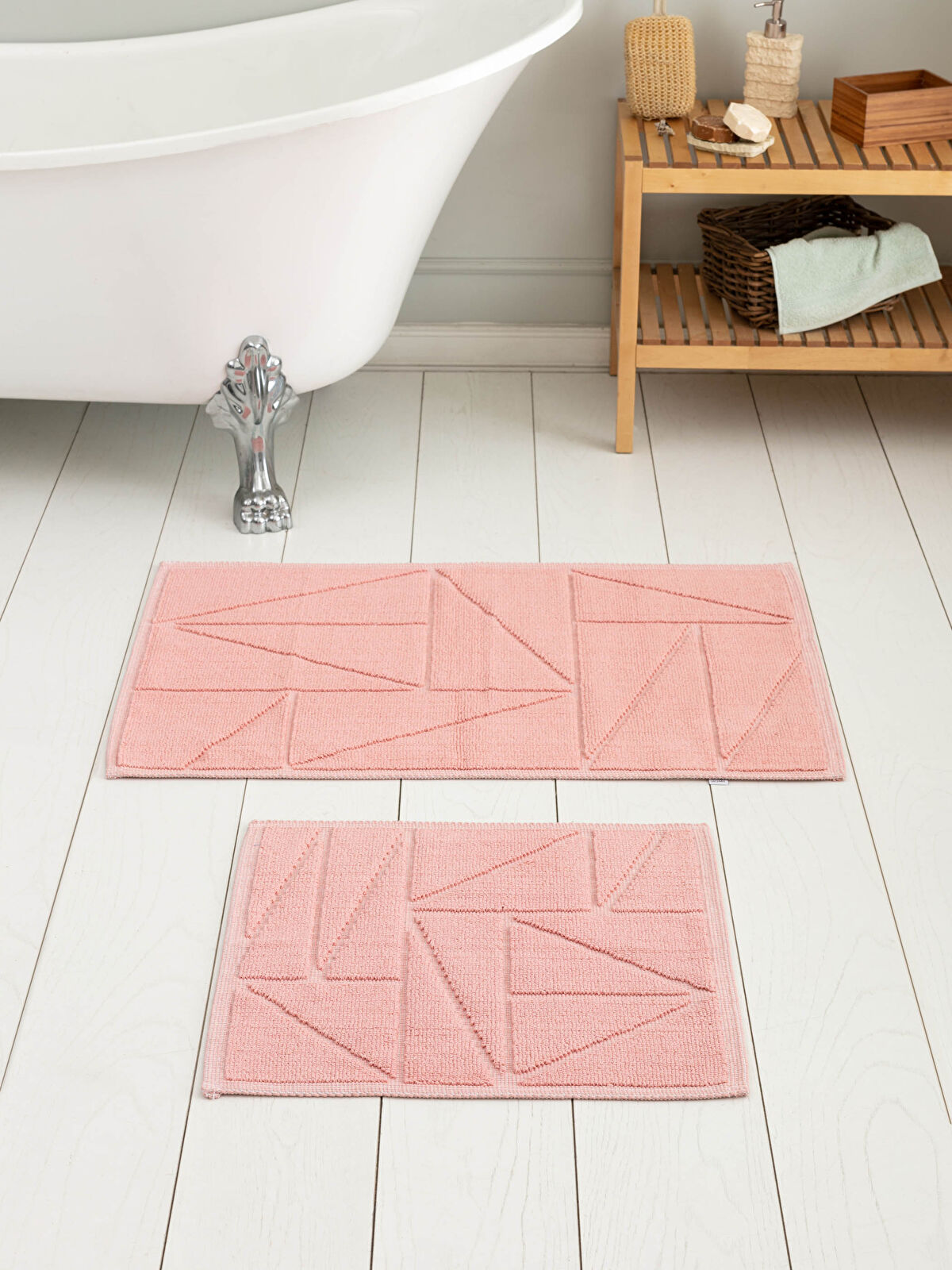 Çizgi Detaylı Banyo Paspası 2'li