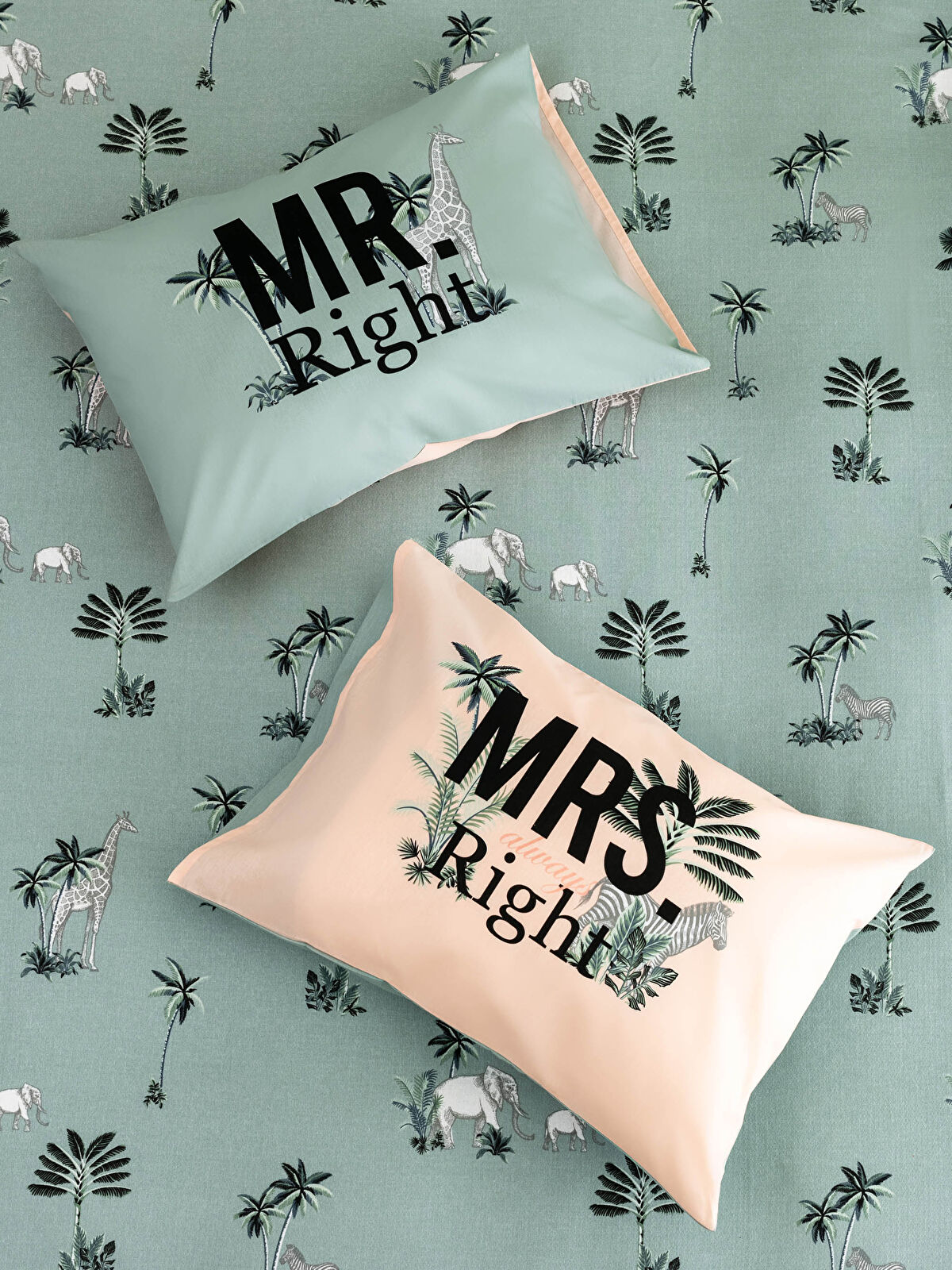 Baskılı Dokuma Yastık Kılıfı 2'li 50x70 Cm