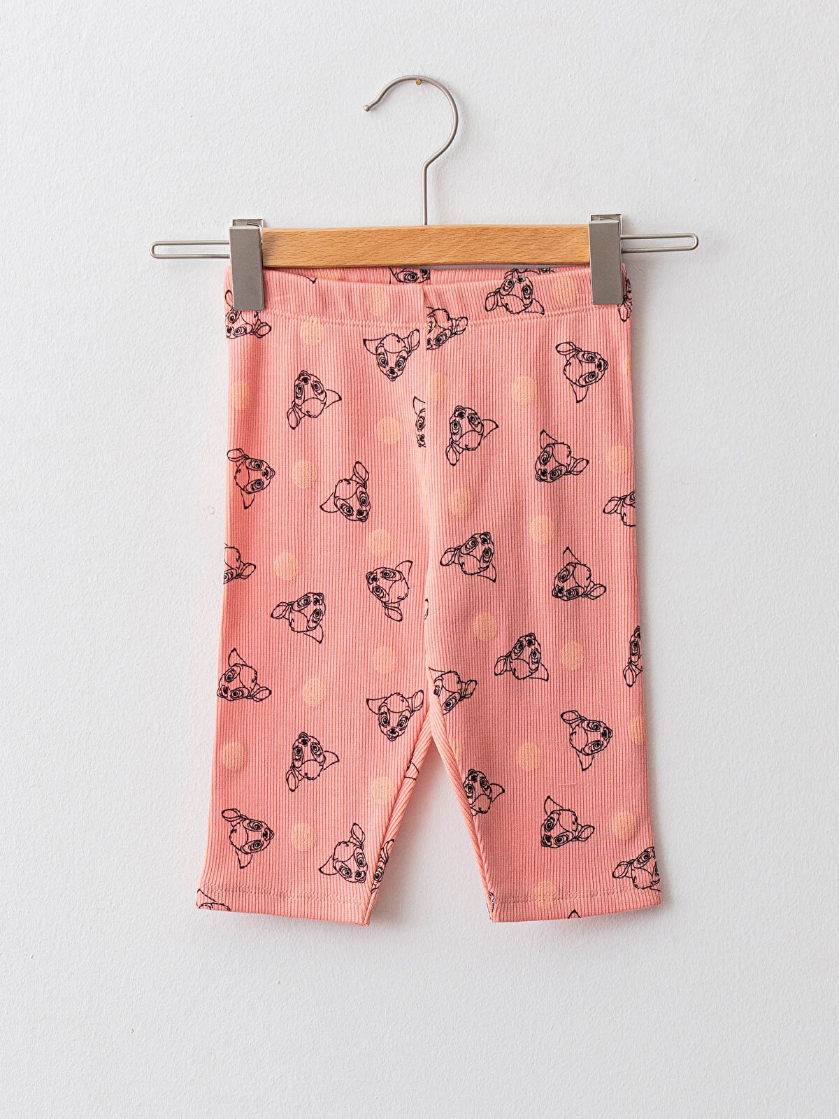 Beli Lastikli Bambi Baskılı Kız Bebek Tayt