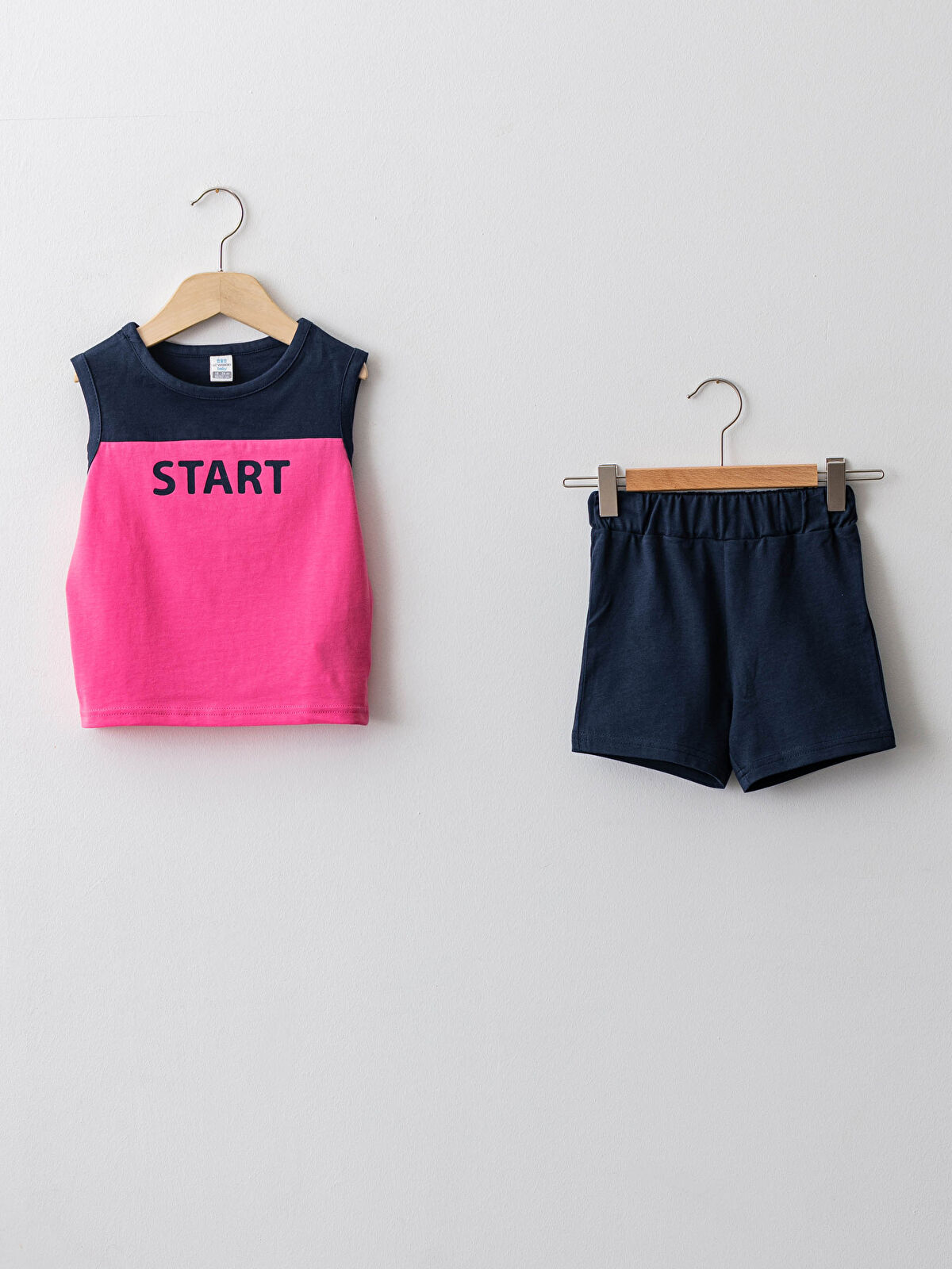 Bisiklet Yaka Pamuklu Erkek Bebek Atlet ve Şort 2'li Takım