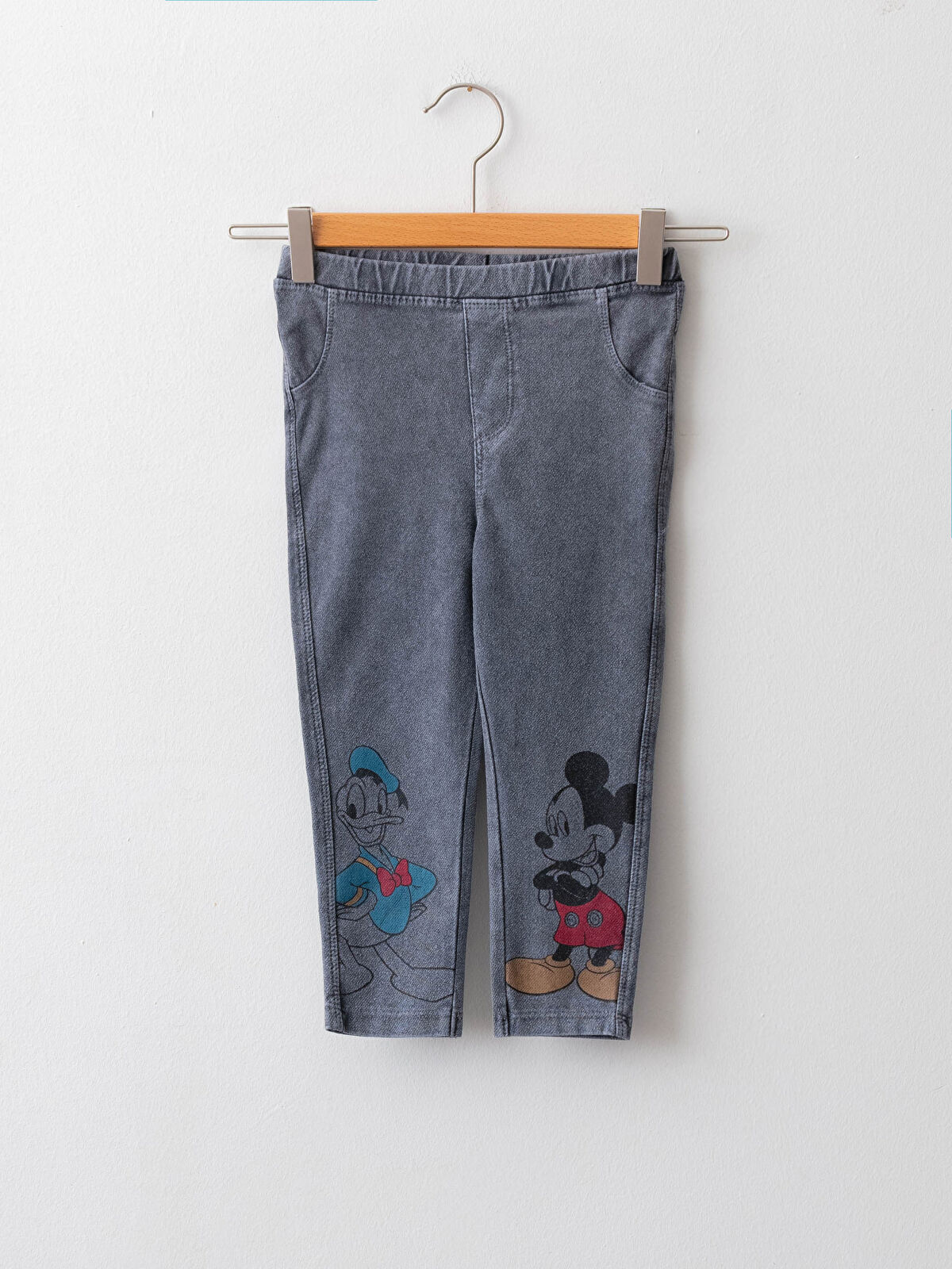 Beli Lastikli Disney Baskılı Jean Görünümlü Erkek Bebek Eşofman Alt