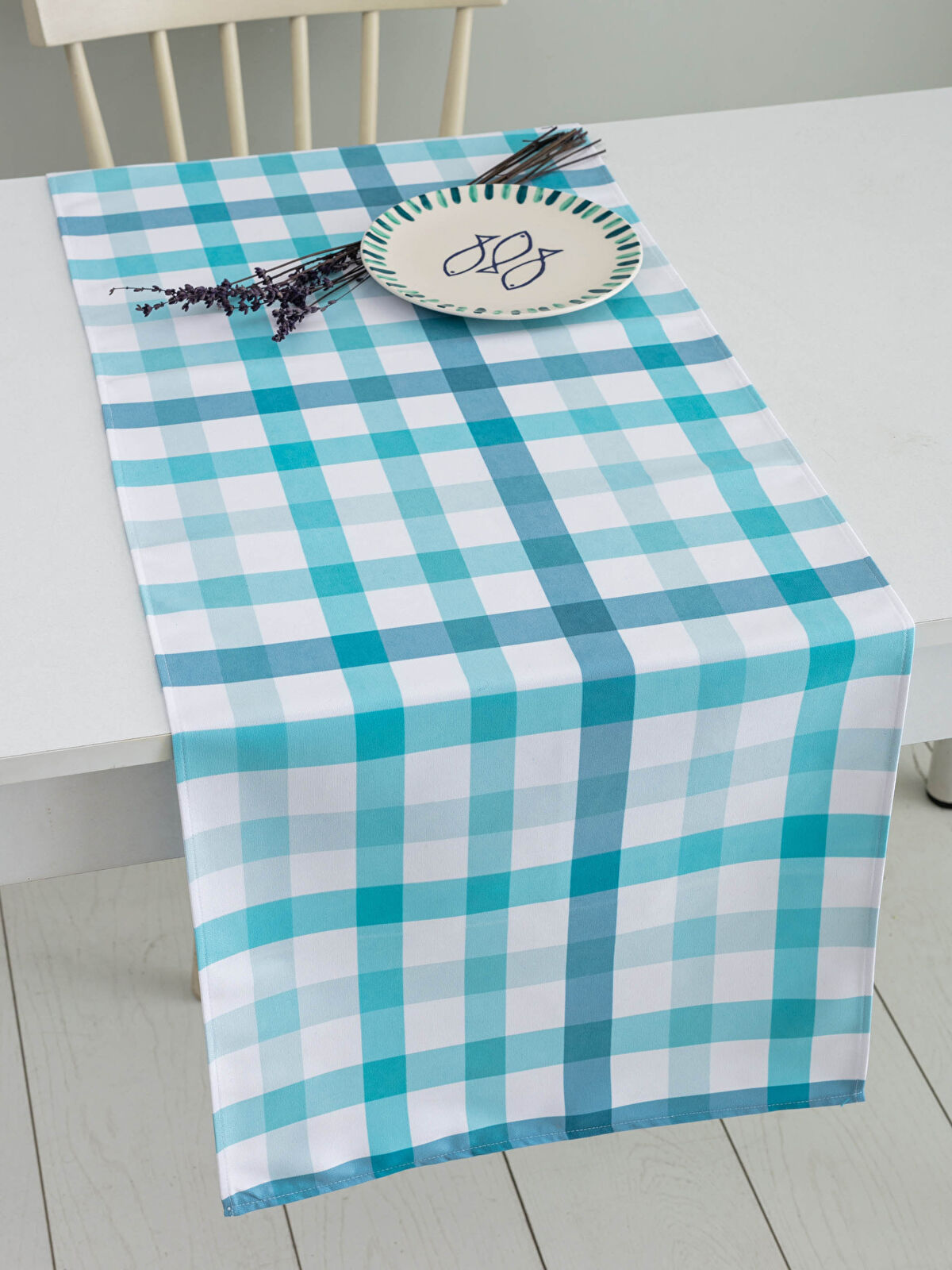 Ekose Desenli Runner 45x150 Cm