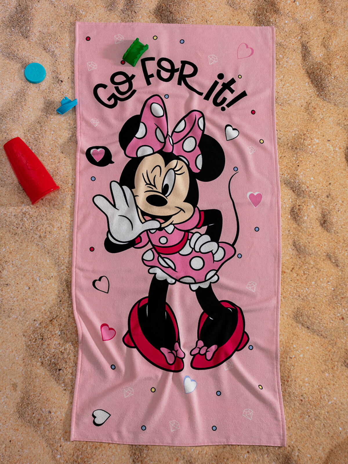 Minnie Mouse Baskılı Kız Çocuk Plaj Havlusu 70x150 Cm
