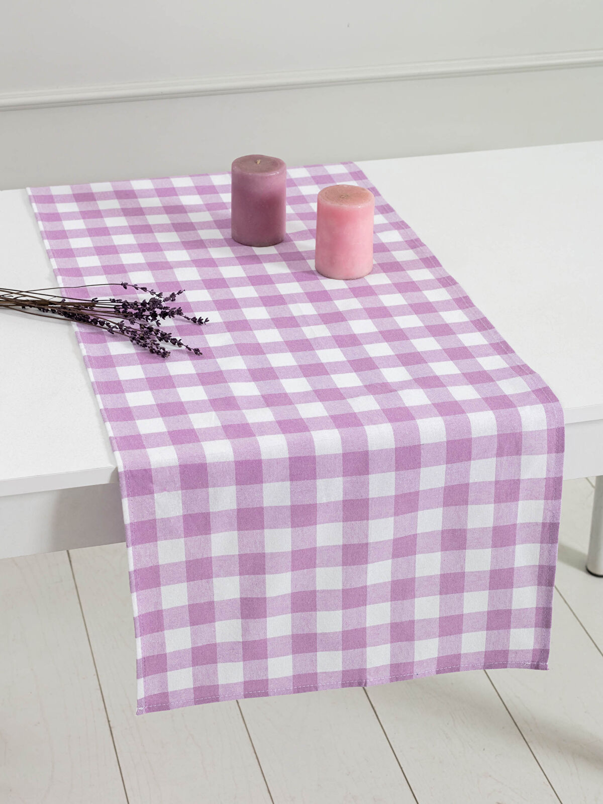 Ekose Desenli Runner 45x150 Cm