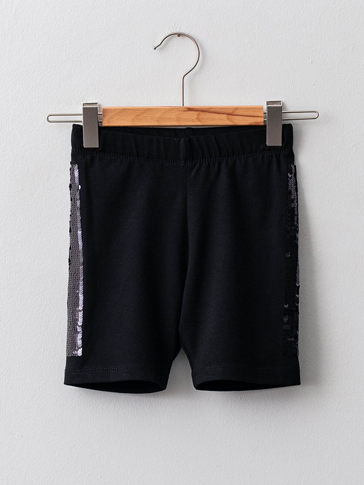 Beli Lastikli Pul İşlemeli Pamuklu Kız Çocuk Tayt