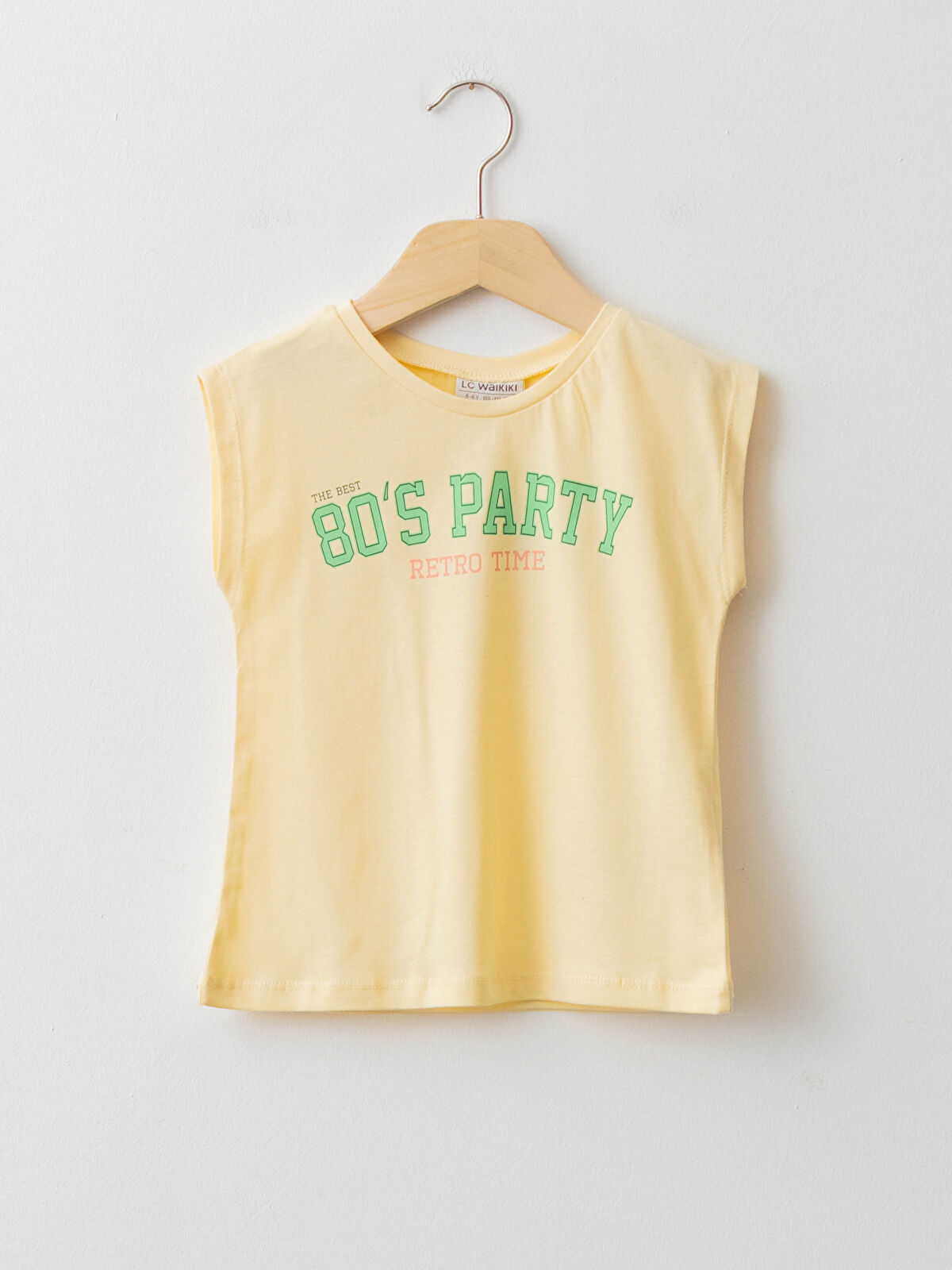 Bisiklet Yaka Slogan Yazı Baskılı Pamuklu Kız Çocuk Atlet