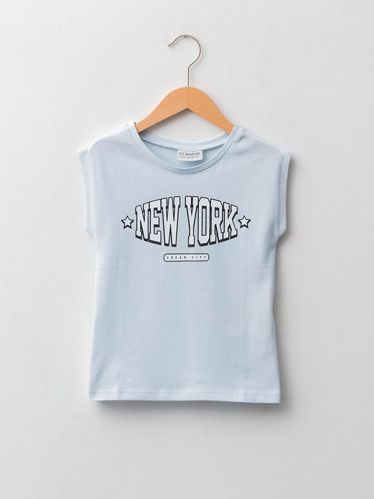 Bisiklet Yaka Slogan Yazı Baskılı Pamuklu Kız Çocuk Atlet