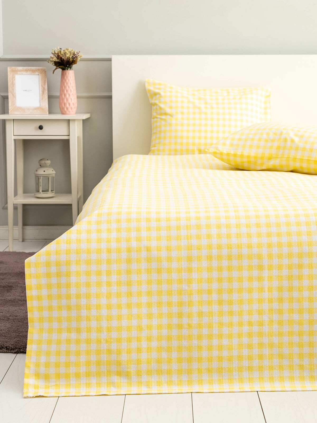 Çift Kişilik Ekose Detaylı Pike Takımı