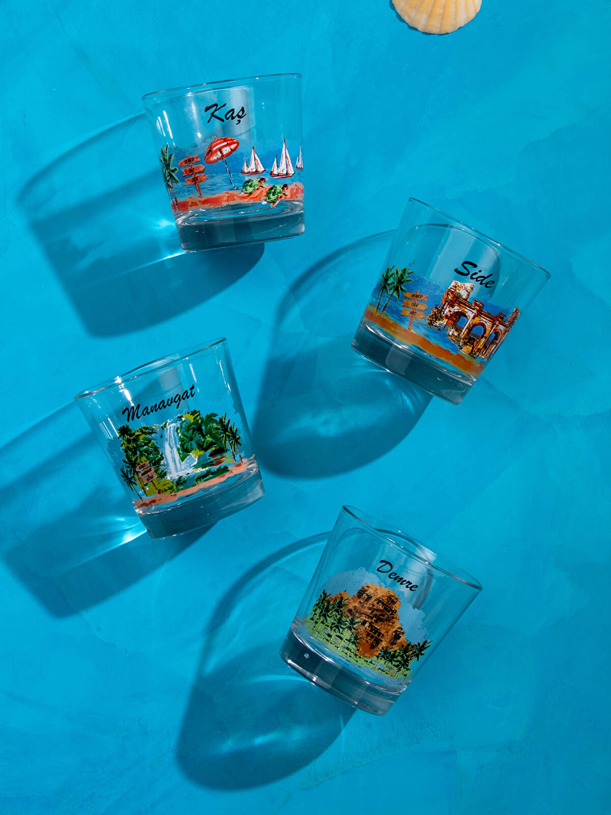 Baskılı Cam Bardak 4'lü