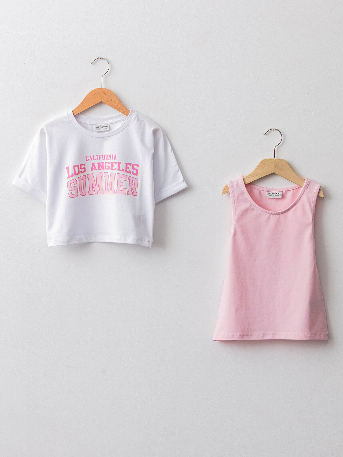 Bisiklet Yaka Pamuklu Kız Çocuk Tişört ve Atlet Bisiklet Yaka Pamuklu Kız Çocuk Tişört ve Atlet