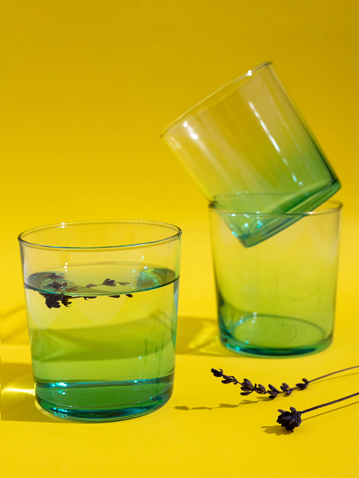 Renk Bloklu Su Bardağı 3'lü 380 Ml