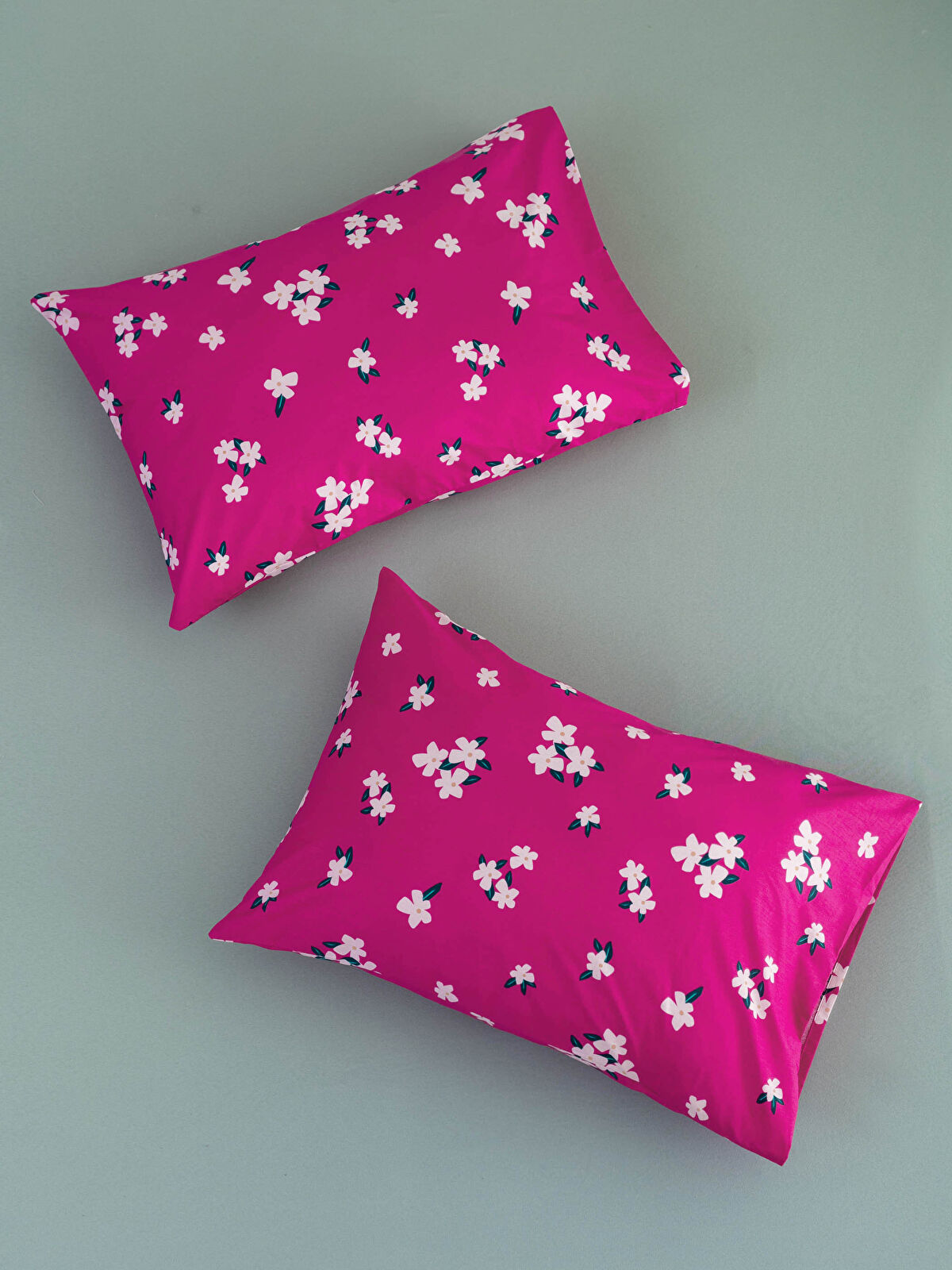 Çiçek Baskılı Dokuma Yastık Kılıfı 2'li 50x70 Cm