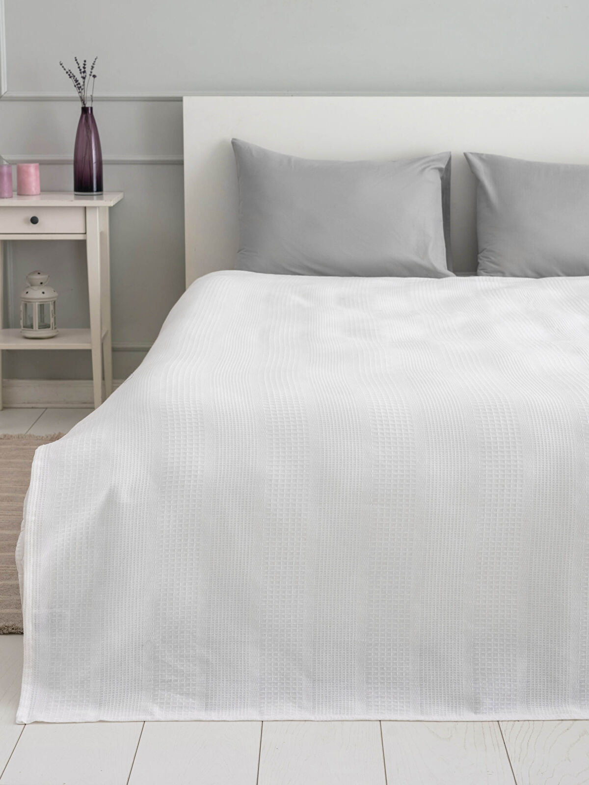 Çift Kişilik Düz Pamuklu Pike 200x220 Cm