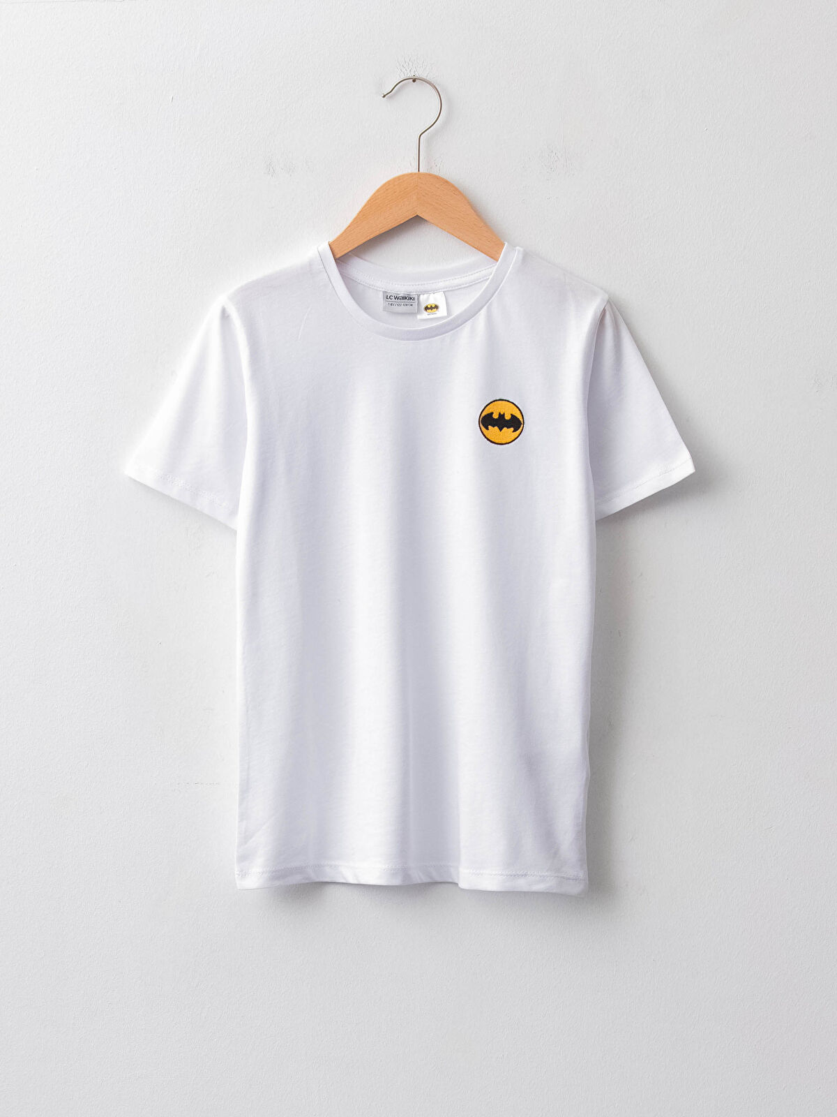 Bisiklet Yaka Batman Baskılı Kısa Kollu Pamuklu Erkek Çocuk Tişört