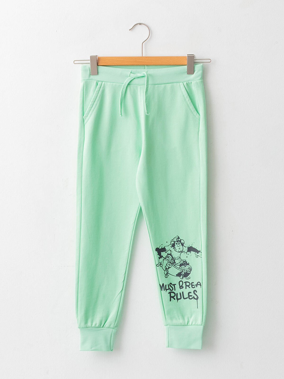 Beli Lastikli Nostaljik Maymun Baskılı Çocuk Jogger Eşofman Altı