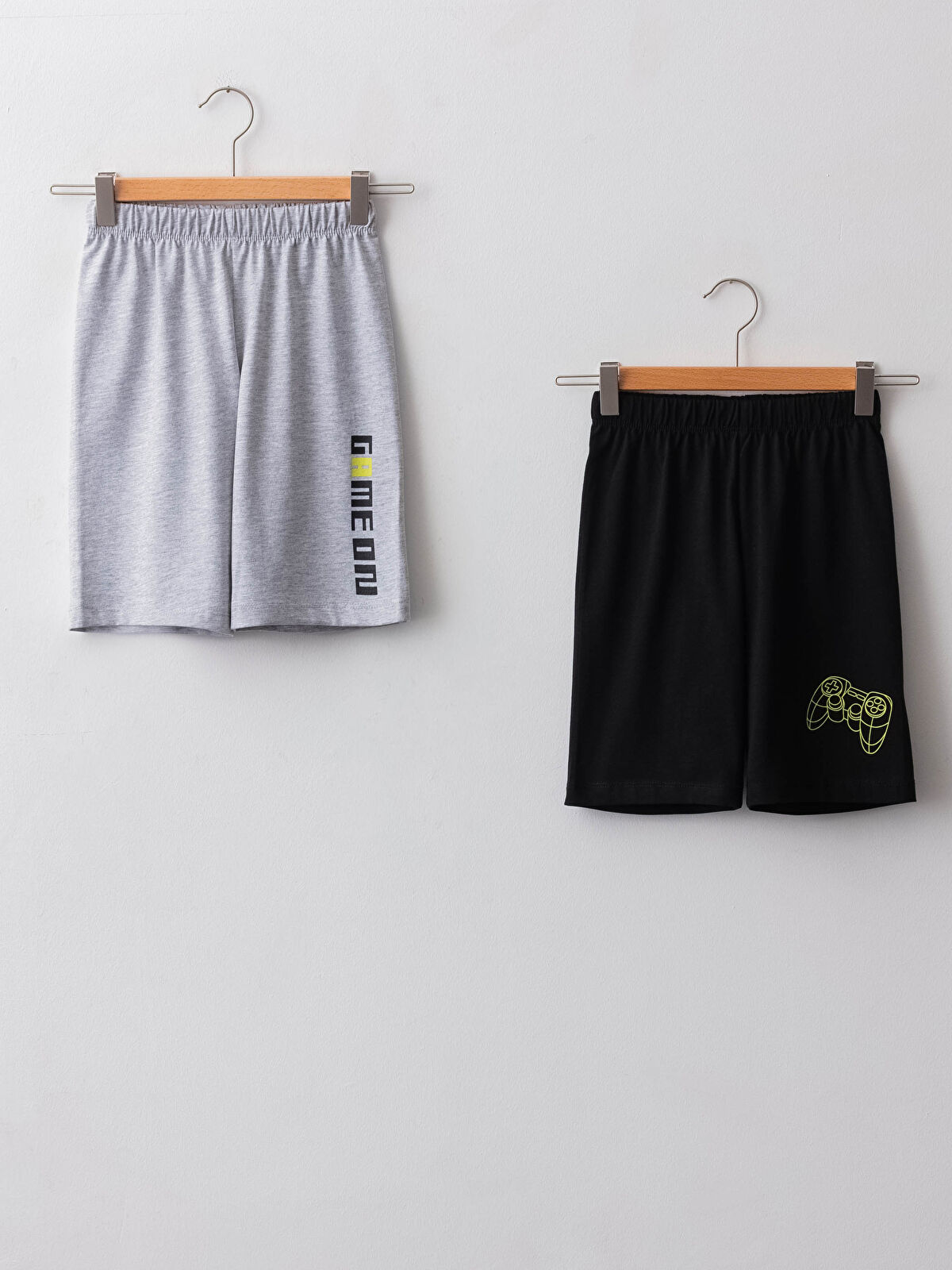 Beli Lastikli Baskılı Erkek Çocuk Pijama Şort 2'li