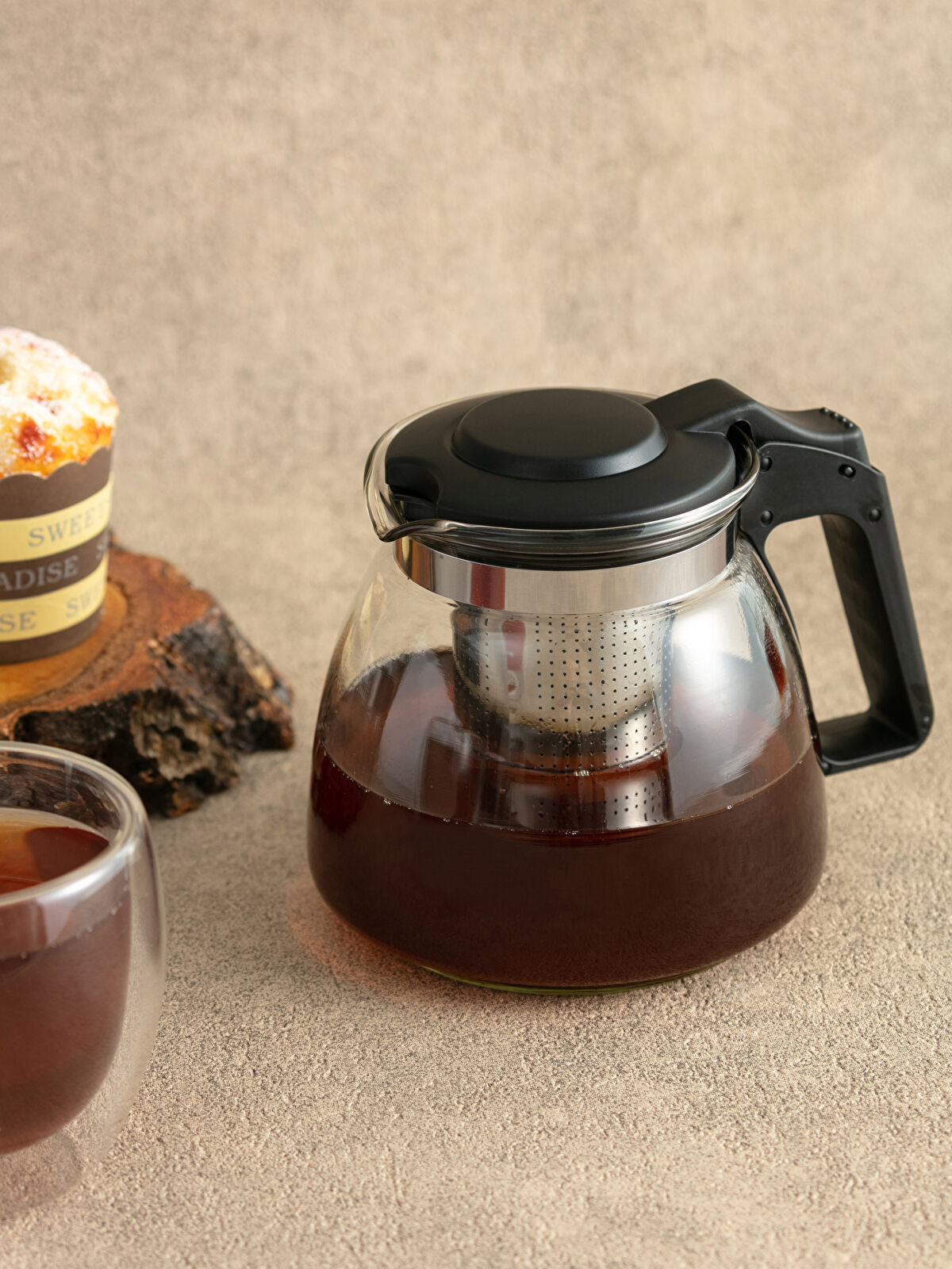 Süzgeçli Cam Demlik 900 Ml