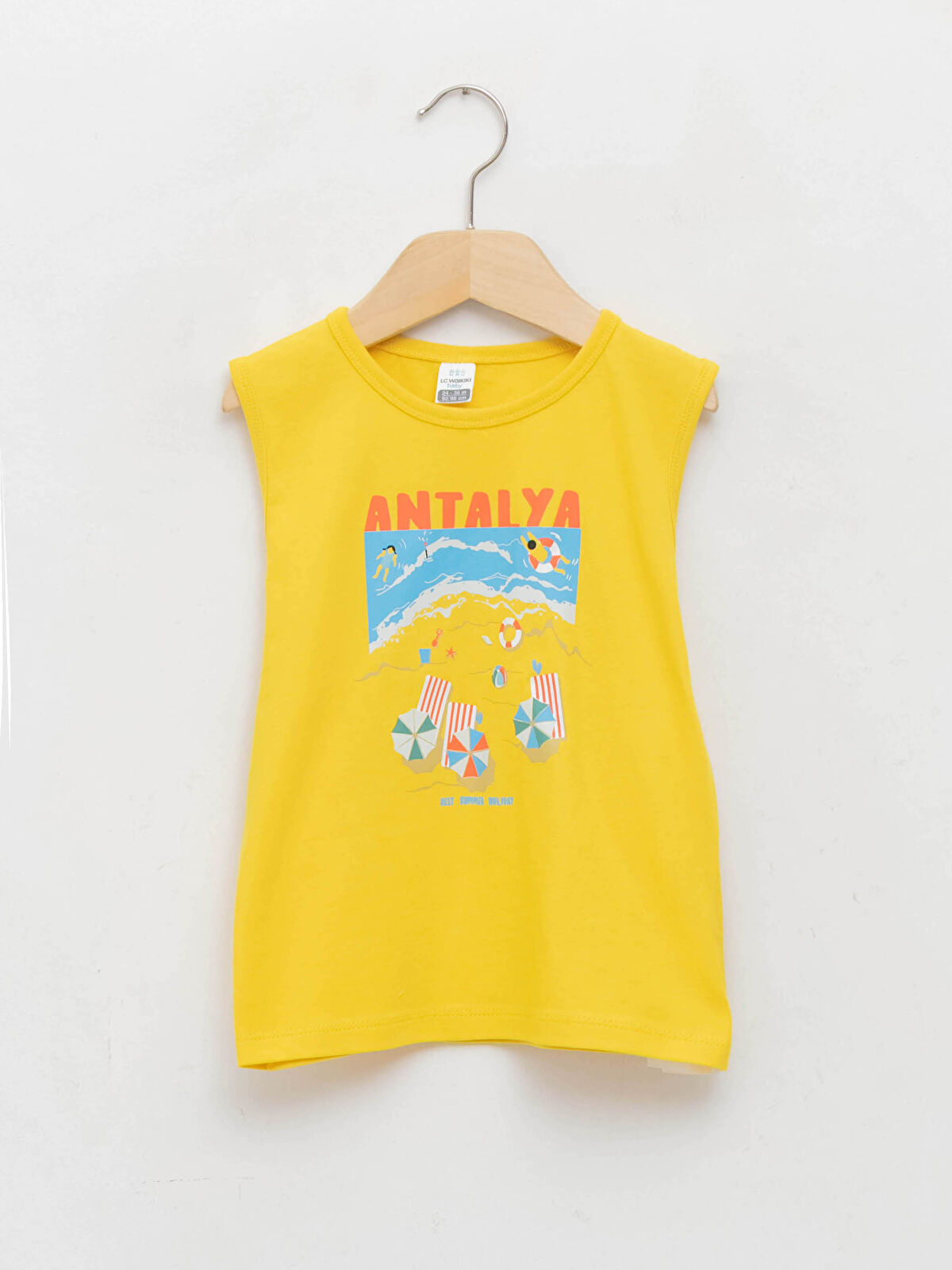 Bisiklet Yaka Antalya Baskılı Pamuklu Erkek Bebek Atlet