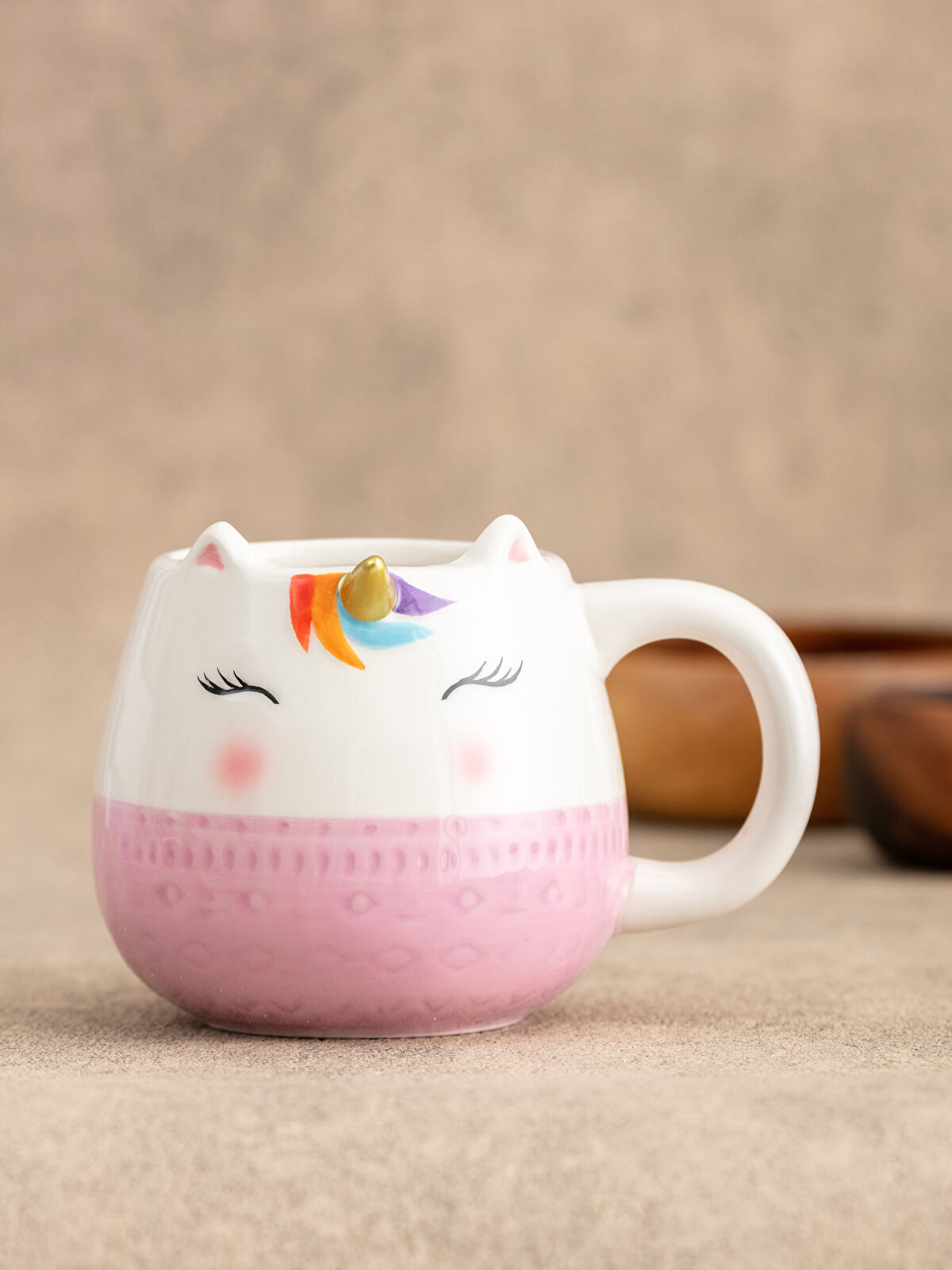 Desenli Seramik Kupa 13,5x9,5x13,6 Cm