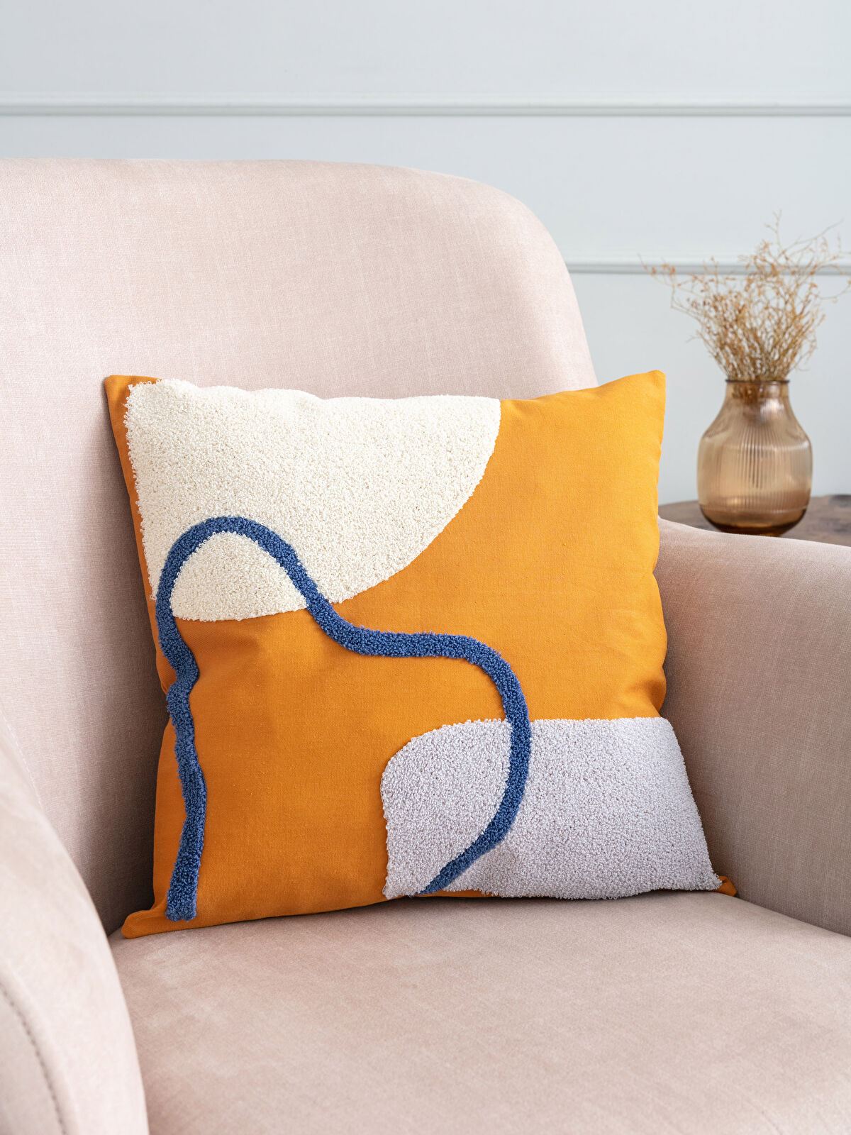 Nakışlı Dokuma Kırlent Kılıfı 45x45 Cm