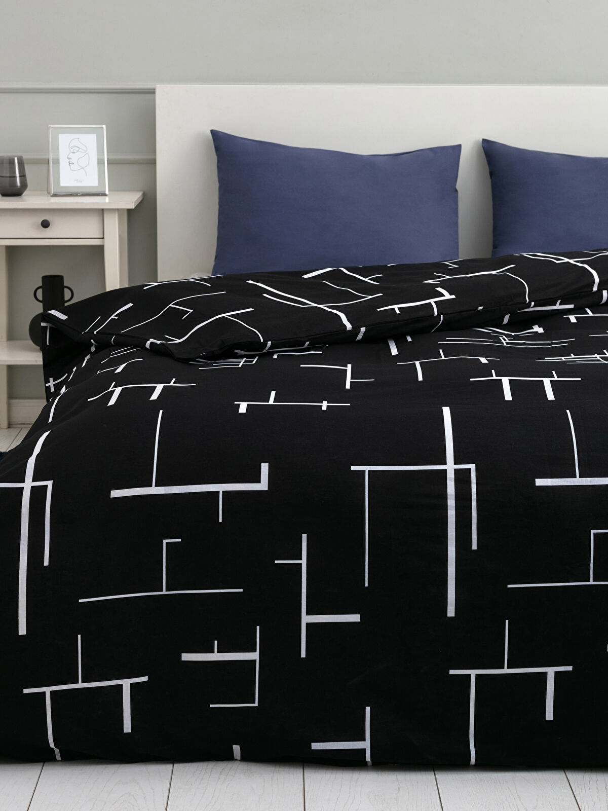 Çift Kişilik Pamuklu Desenli Nevresim 200x220 Cm