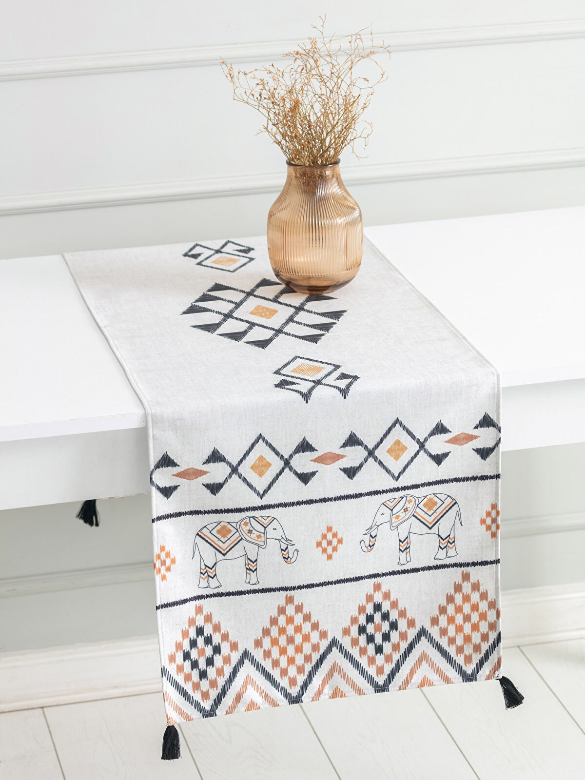 Baskılı Püsküllü Runner 45x150 Cm