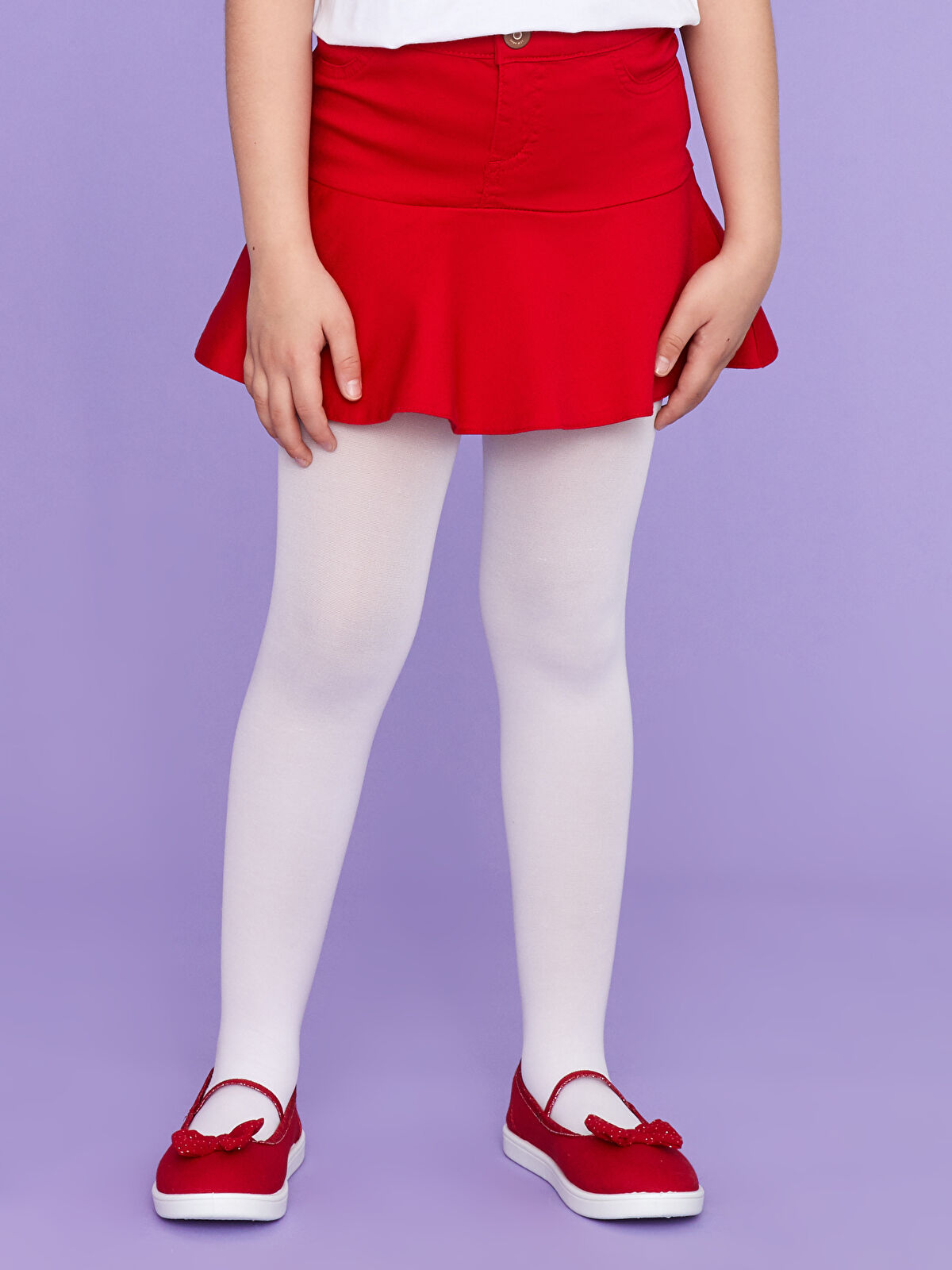 Fiyonk Detaylı Lastikli Kız Çocuk Babet