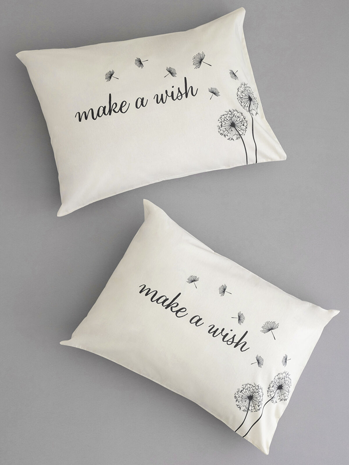 Pamuklu Yazı Baskılı Yastık Kılıfı 50x70 Cm 2'li