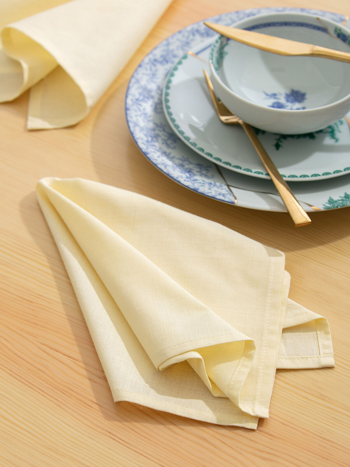 Düz Keten Görünümlü Peçete 2'li 40x40 Cm