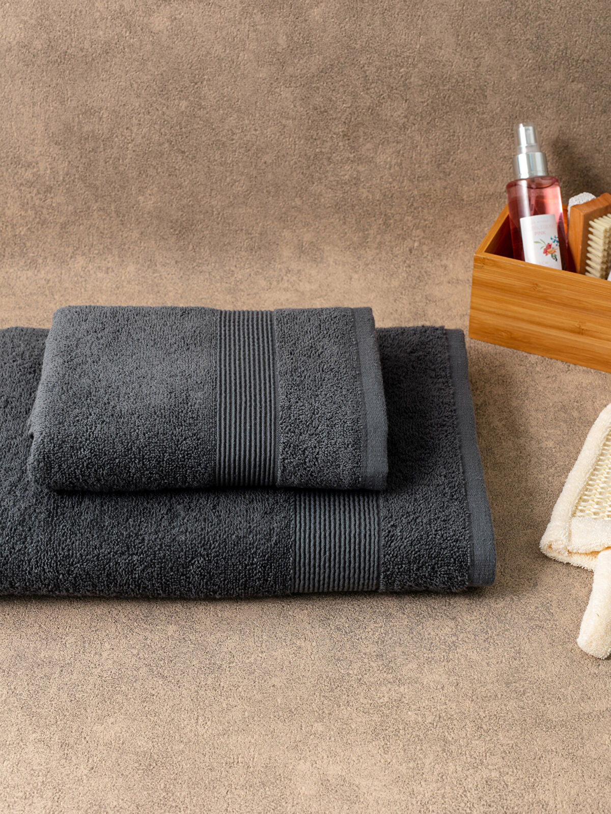 Düz Kadın Banyo Havlu Seti 2'Li