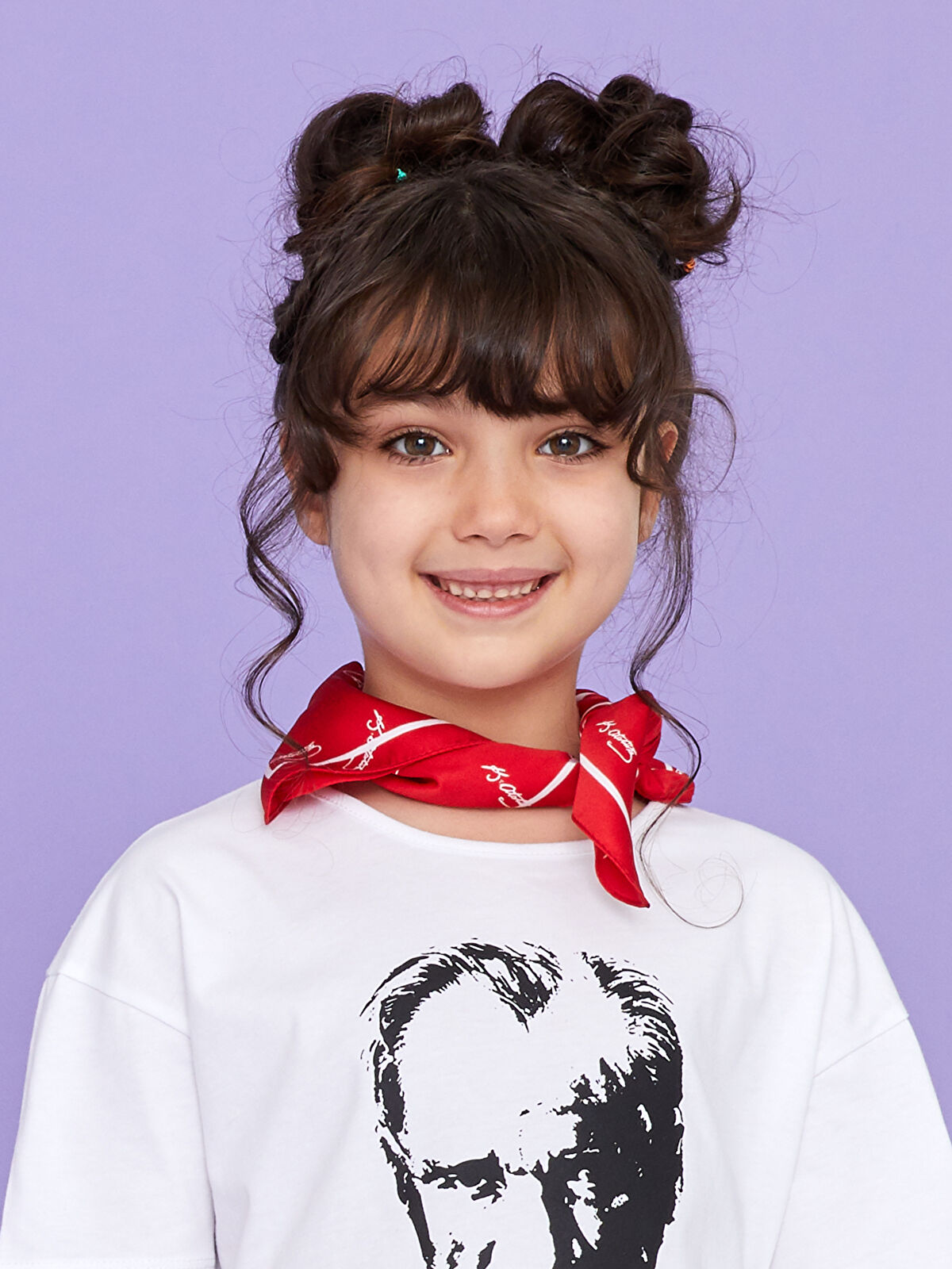 Atatürk İmza Baskılı Kız Çocuk Bandana