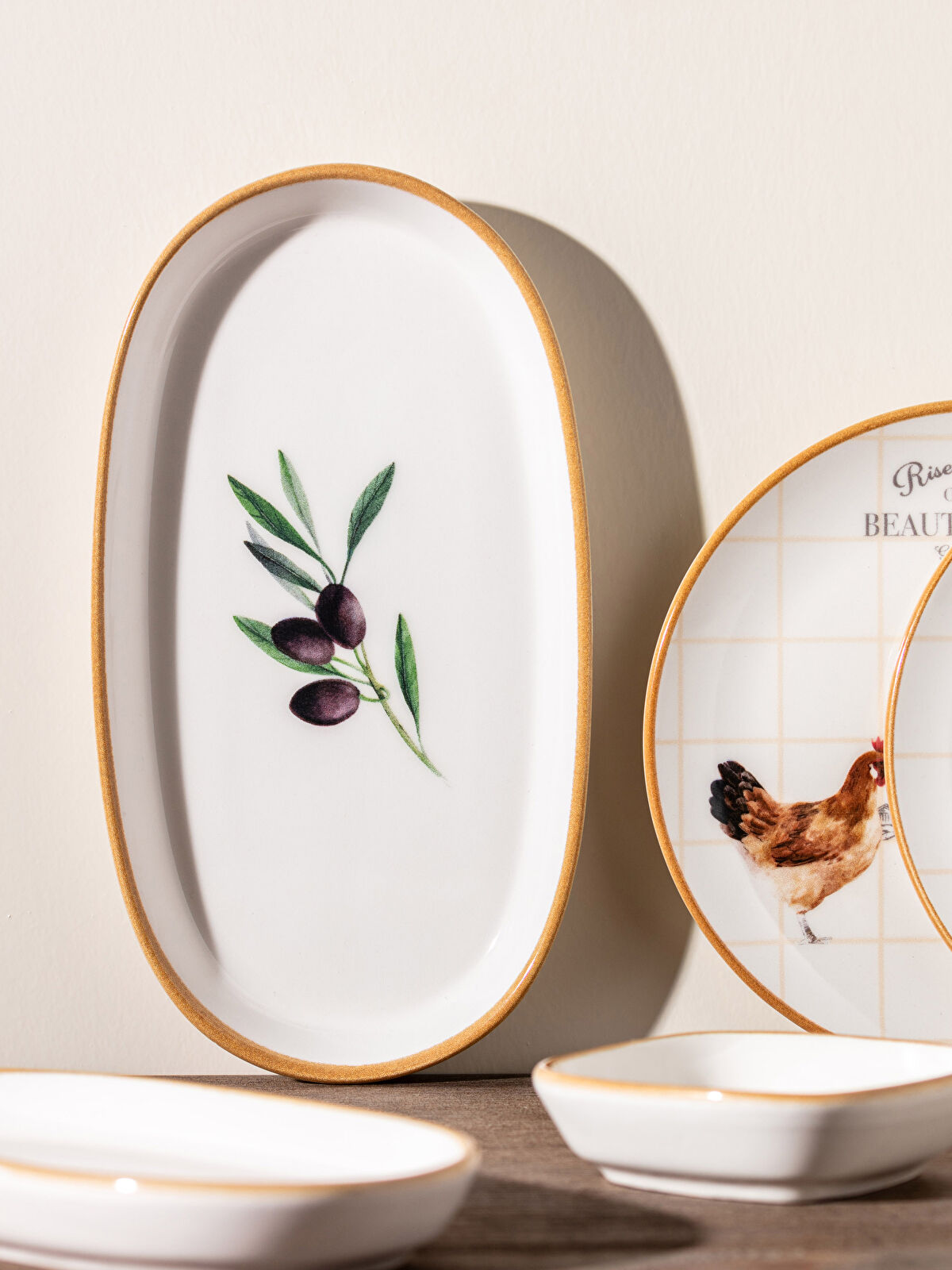 Baskılı Kayık Tabak 17x30 Cm