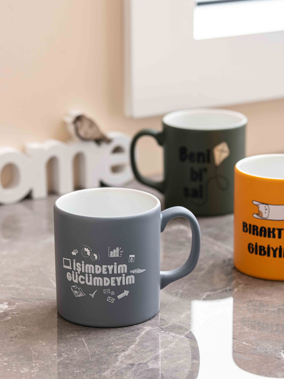 Baskılı Seramik Kupa Bardak 350 Ml