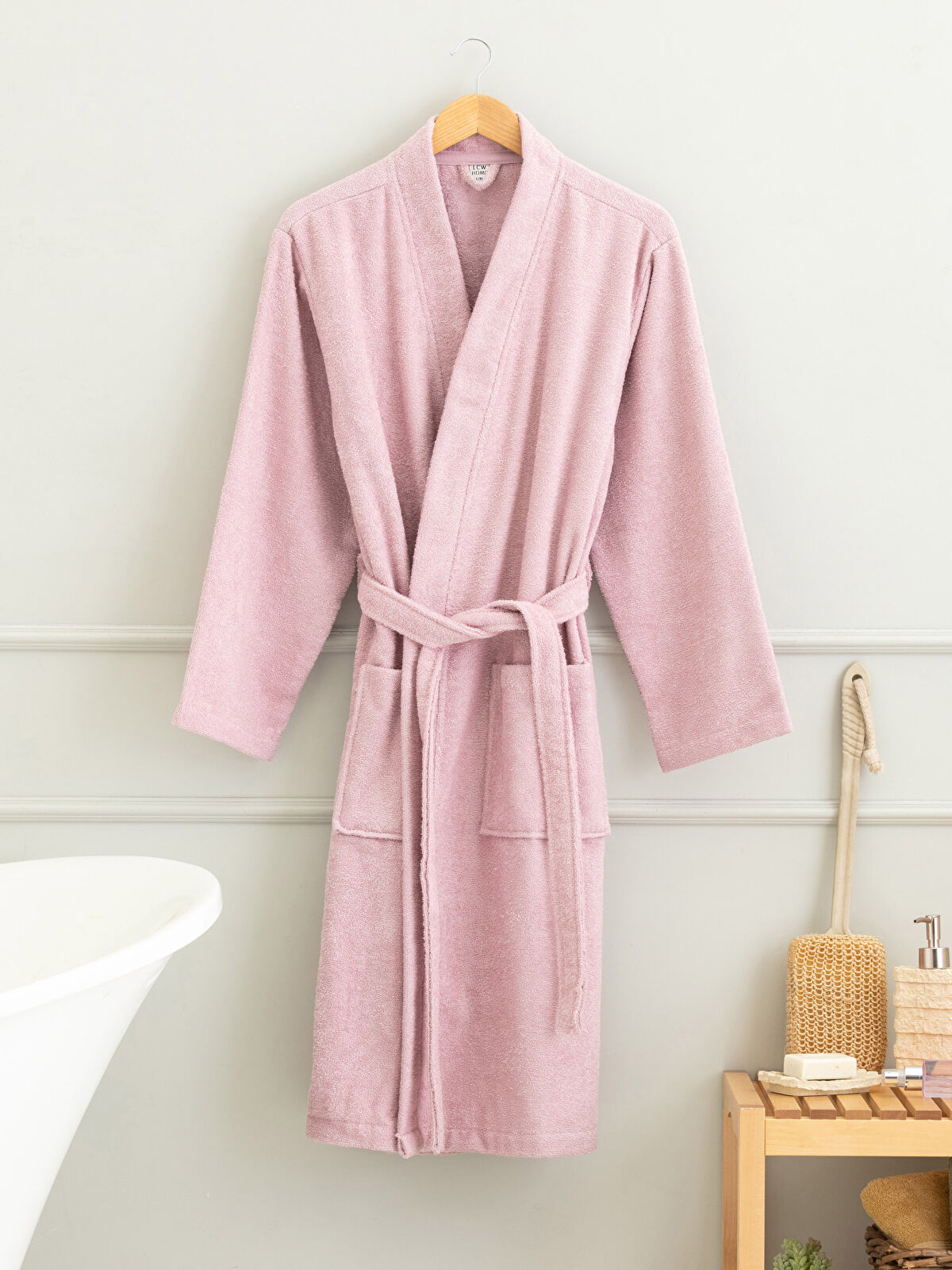 Düz Uzun V Yaka Bambu Kadın Bornoz Düz Uzun V Yaka Bambu Kadın Bornoz