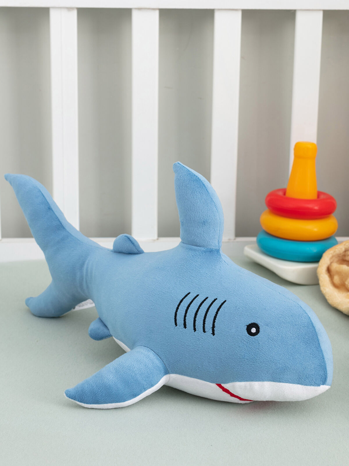 Pelüş Dolgulu Köpek Balığı Bebek Kırlent 50 Cm