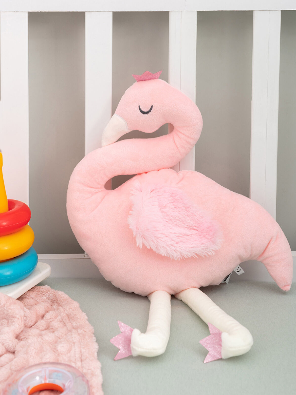 Yumuşak Dokulu Dolgulu Flamingo Bebek Kırlent 35x50 Cm Yumuşak Dokulu Dolgulu Flamingo Bebek Kırlent 35x50 Cm