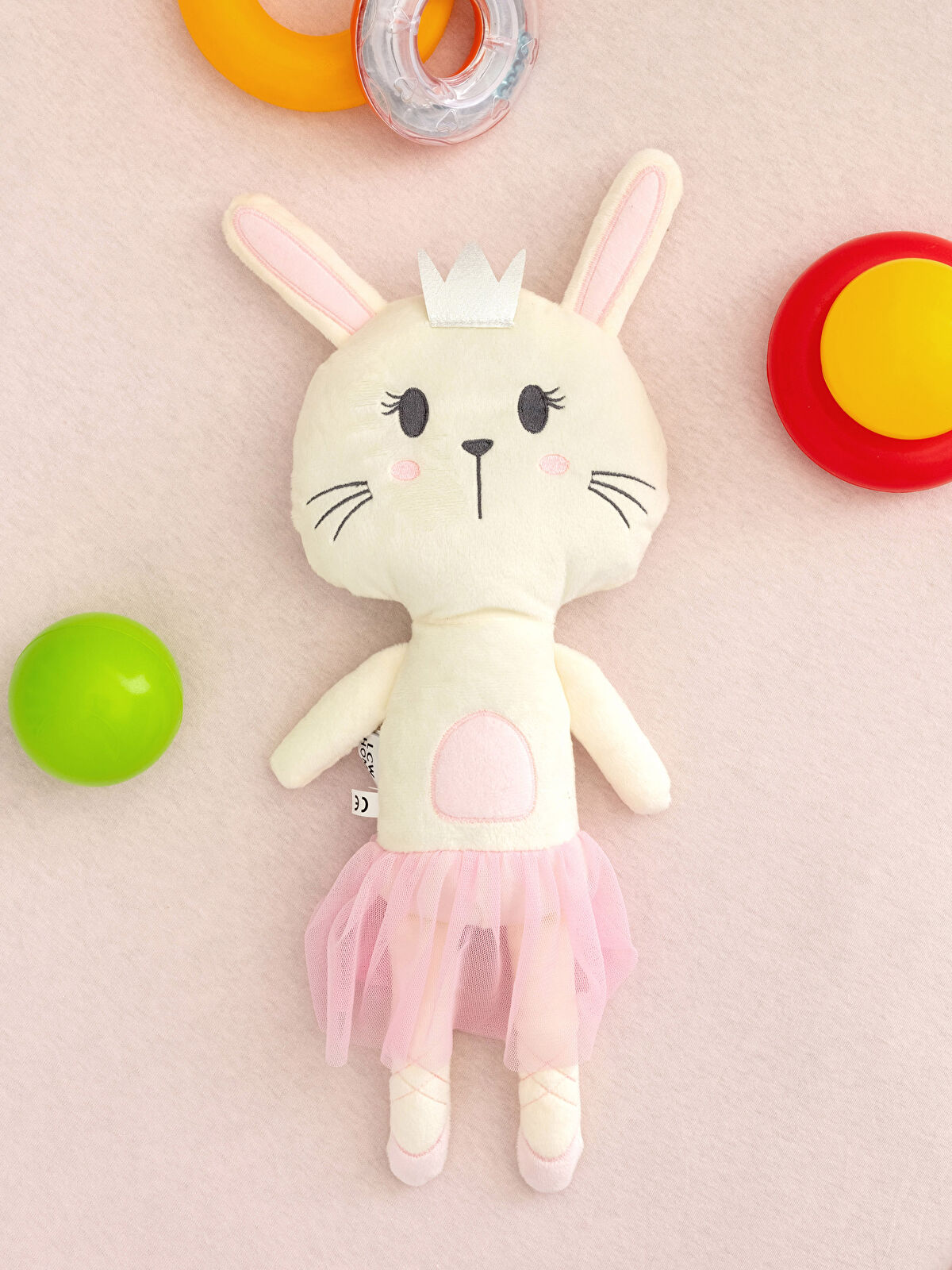 Pelüş Dolgulu Tavşan Bebek Kırlent 38 Cm