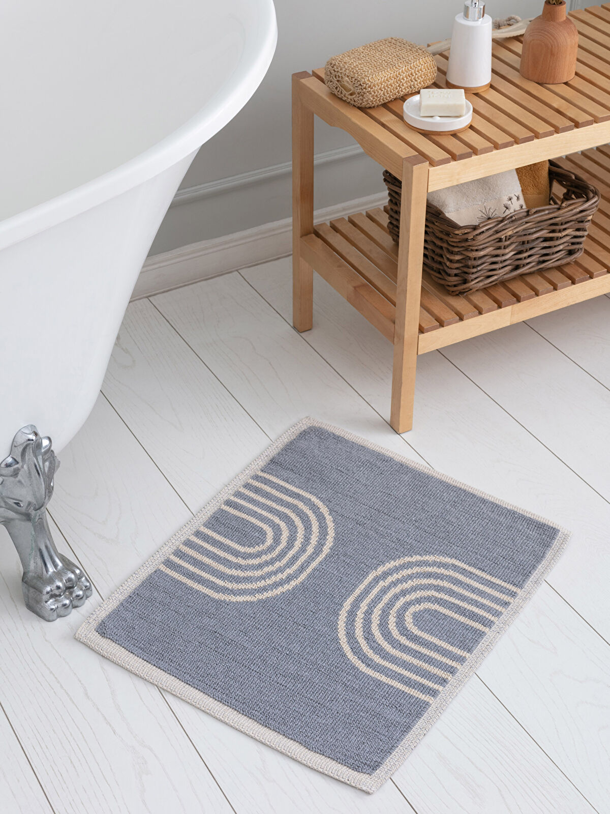 Pamuklu Desenli Banyo Paspası 50x60 Cm